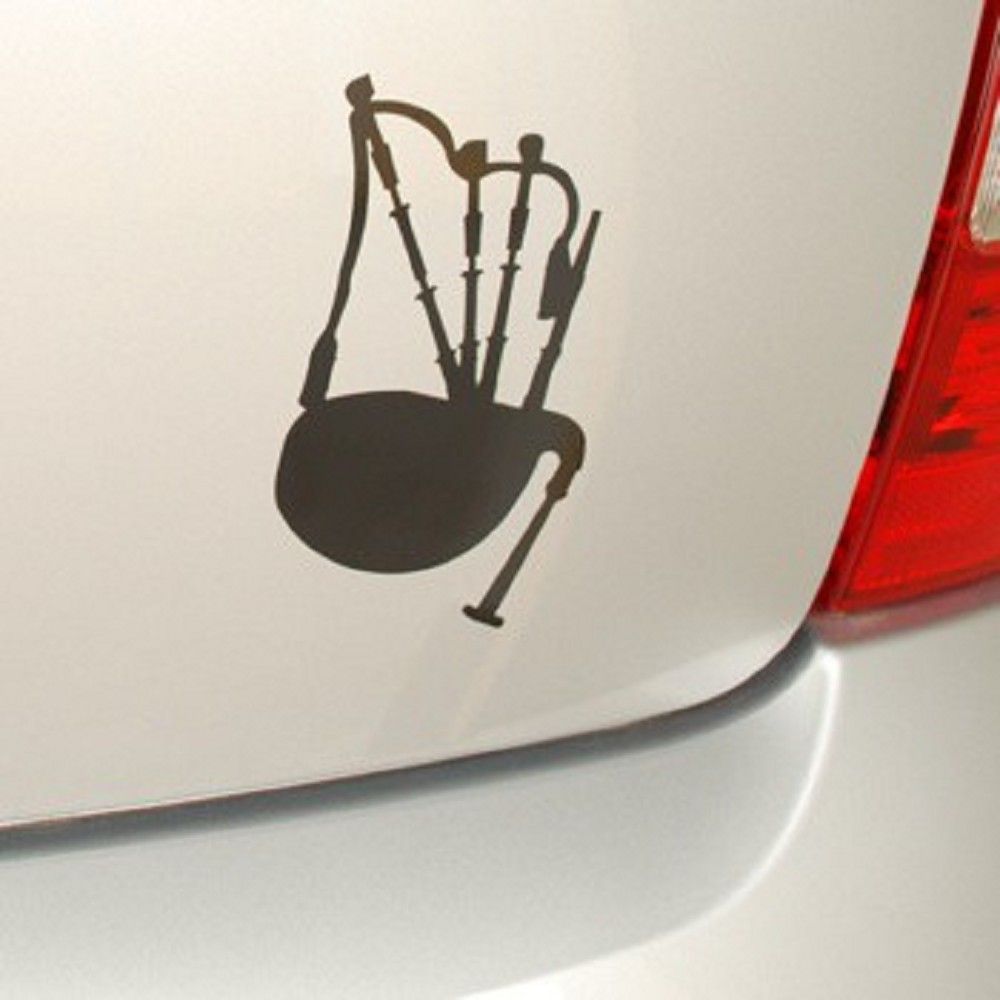 Bagpipe Car Sticker - Black | Kilts & More